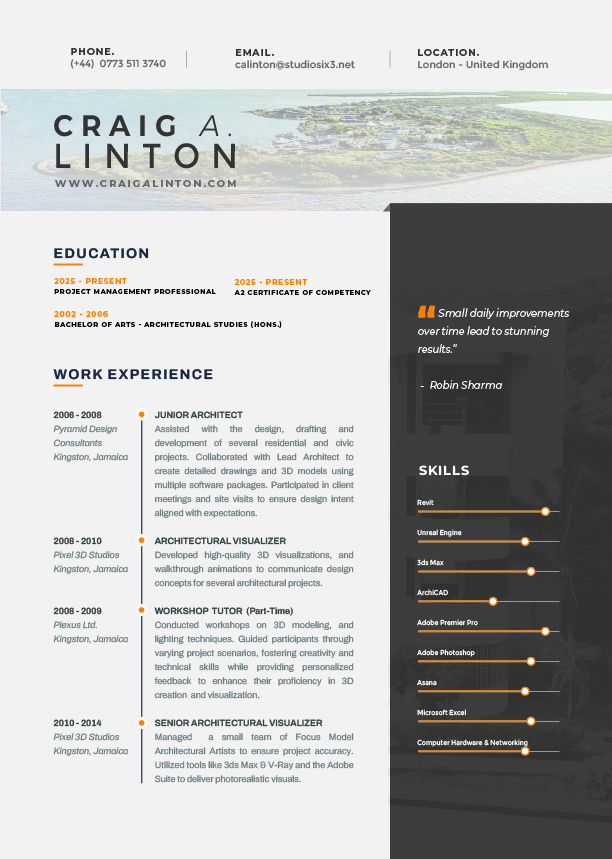 Curriculum Vitae (CV) – Craig A. Linton